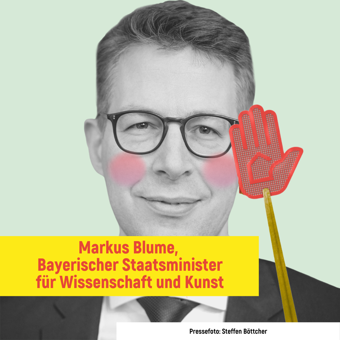 die „Goldene Mietenklatsche“ im August 2022 für Markus Blume - Mietenstopp!
